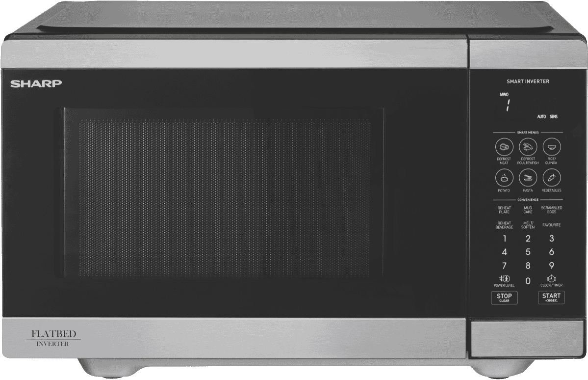 Sharp 26L 900W Flatbed Inverter Microwave Stainless Steel SM267FHST