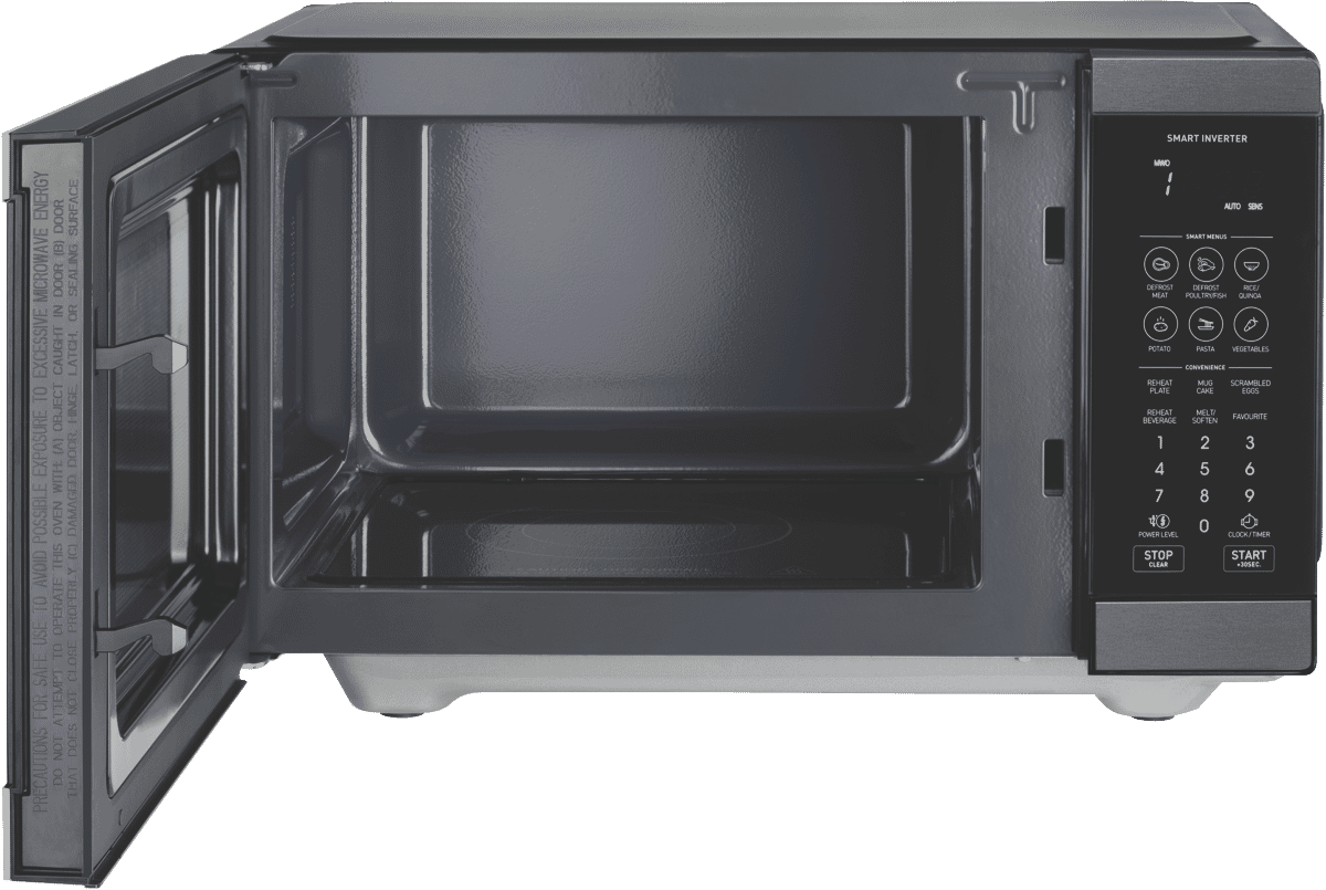 Sharp 26L 900W Flatbed Inverter Microwave Black Stainless Steel SM267FHBS