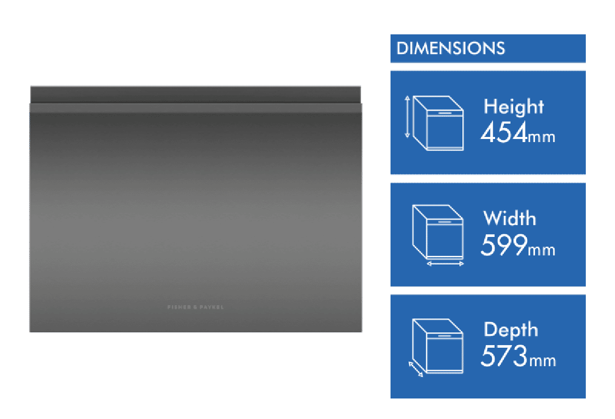 Fisher & Paykel Single DishDrawer Dishwasher Tall Black Stainless Steel ...