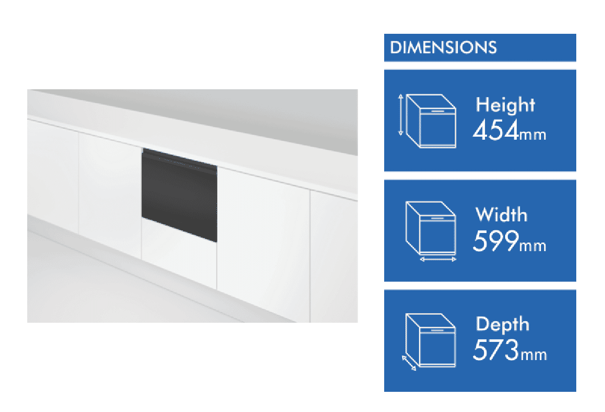 Fisher & Paykel Single DishDrawer Dishwasher Tall Black Glass DD60ST4ZB9