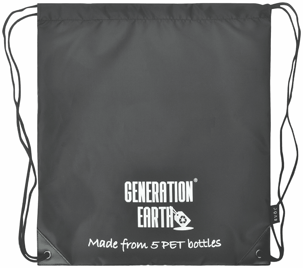 Generation Earth Recycled Drawstring Bag (Black) EVACC9