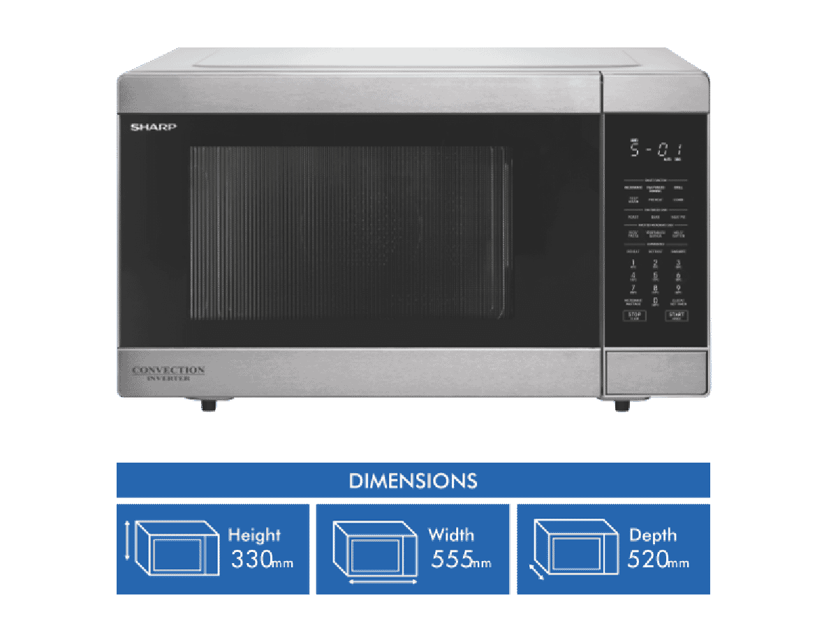Sharp 42L 1100W Convection Inverter Microwave Stainless Steel R42CVST