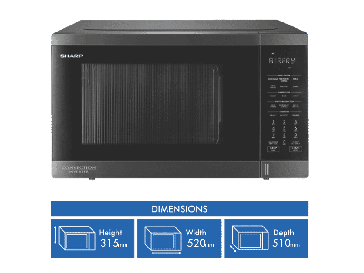 Sharp 32L 1100W Airfry Convection Microwave - Black Stainless Steel ...