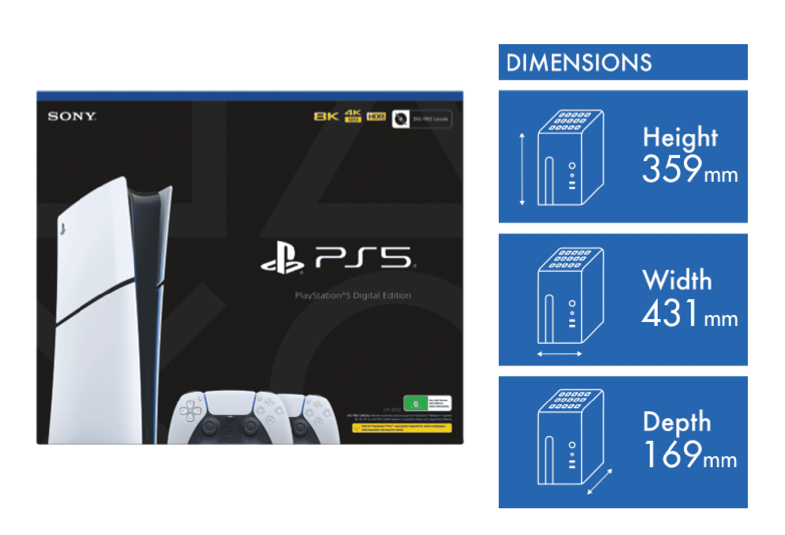 PlayStation 5 Console Digital Edition Slim and White DualSense Bundle ...