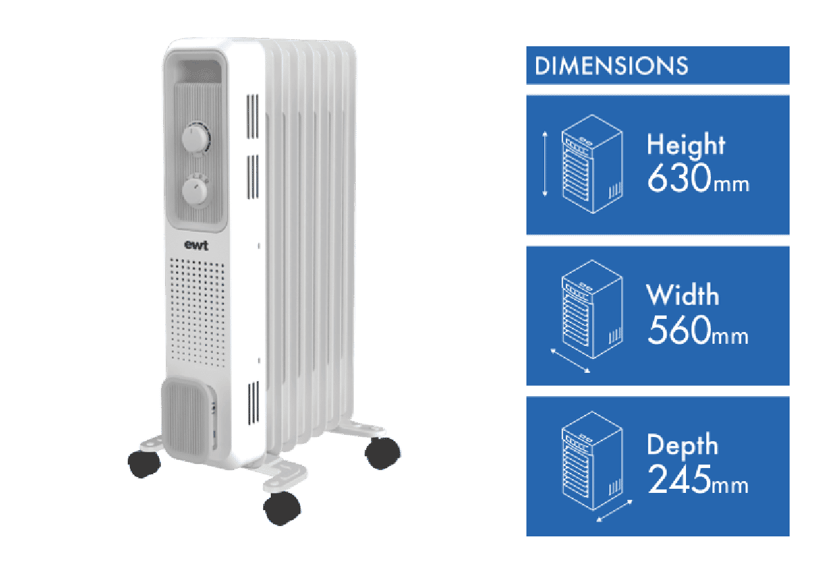 EWT 1.5kW Oil Column Heater EWT15OC