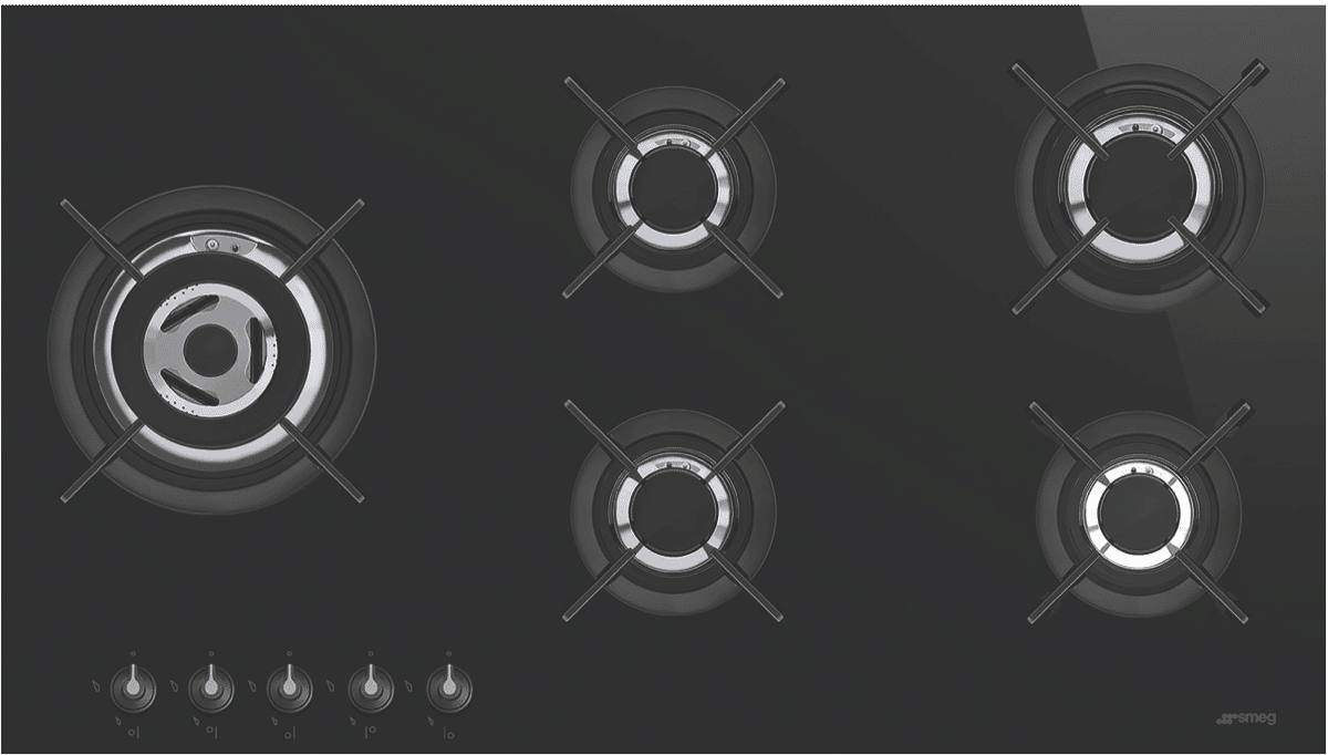Smeg 90cm Linea Gas On Glass Cooktop PV195LCNAU