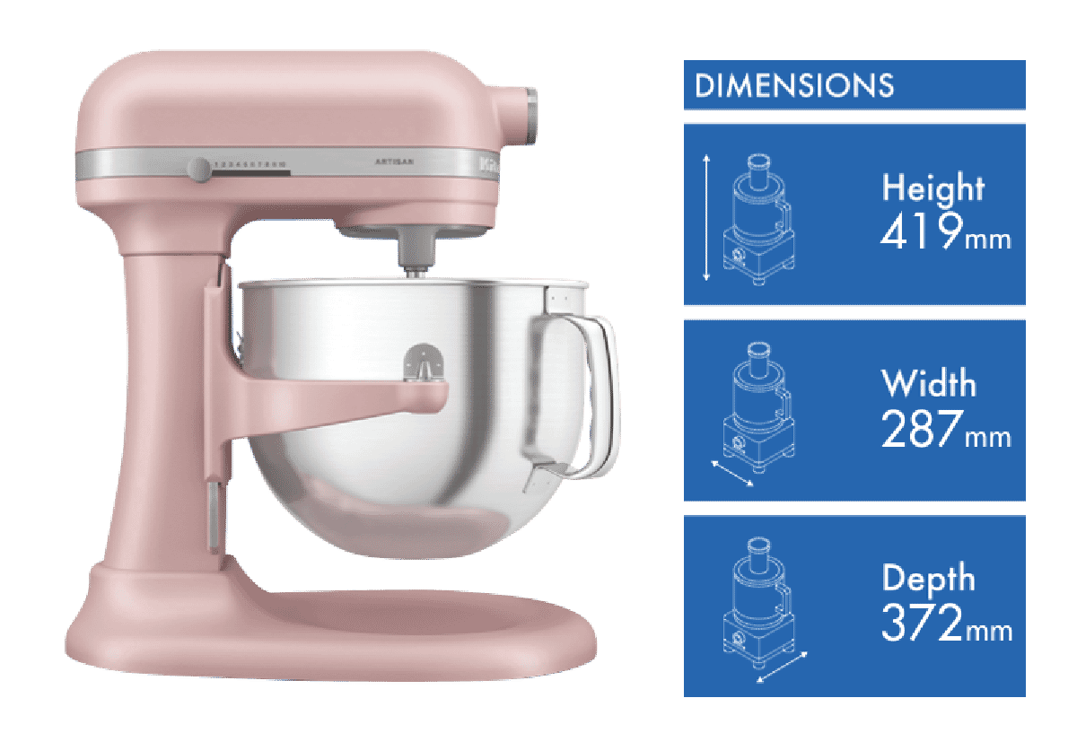 KitchenAid 6.6L Bowl Lift Stand Mixer Dried Rose 5KSM70SHXADR