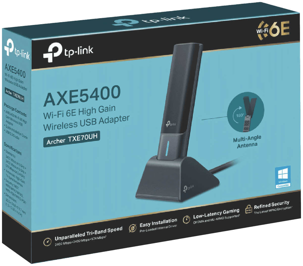 TP-LINK AXE5400 Wi-Fi 6E High Gain Wireless USB Adapter ARCHER-TXE70UH