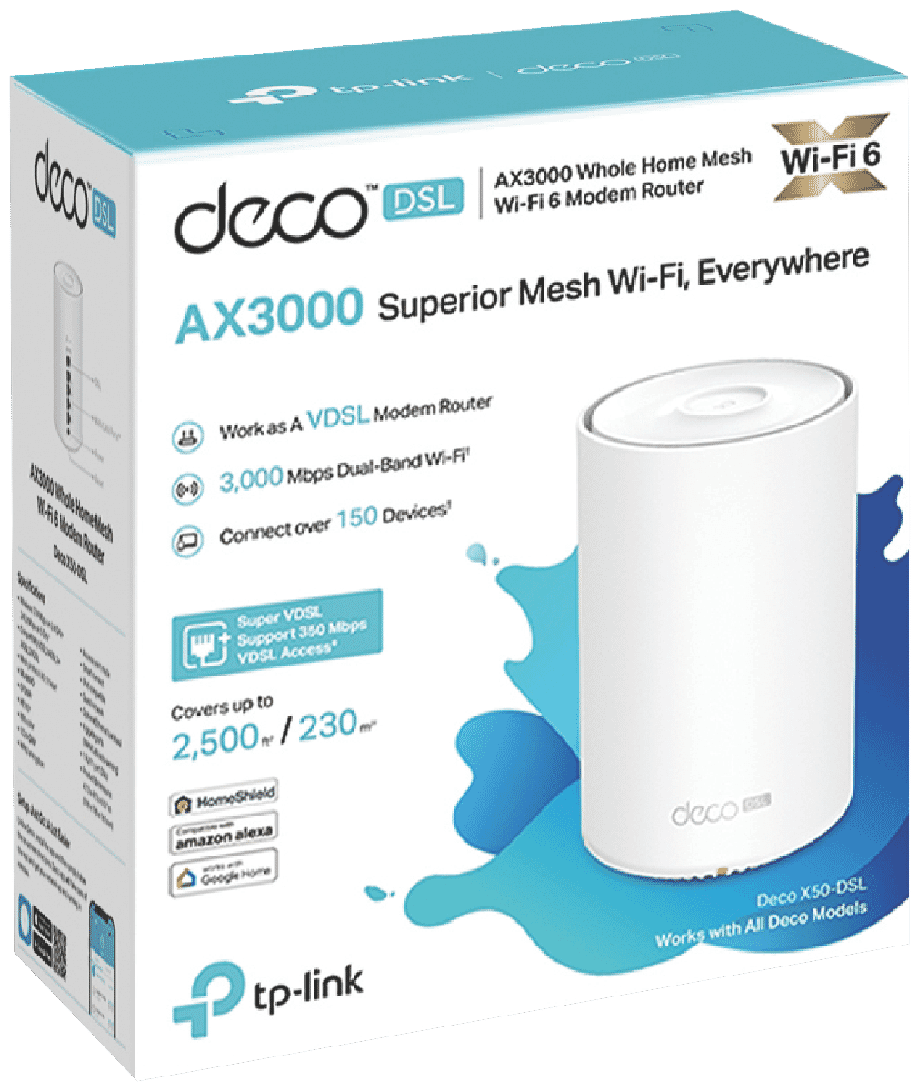 TP-LINK AX3000 VDSL Mesh Modem Router DECO-X50-DSL(1-PACK)