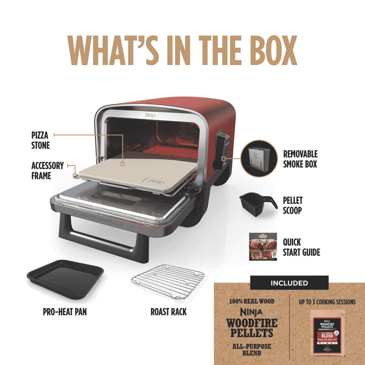 Ninja Woodfire Outdoor Oven Red OO101