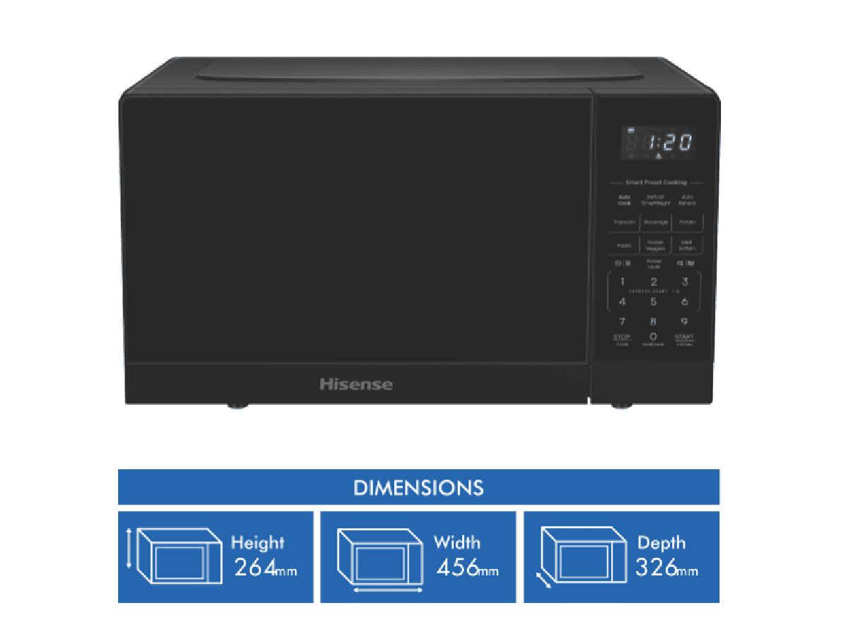 Hisense 20L 800W Compact Microwave Black HMAS2008BP