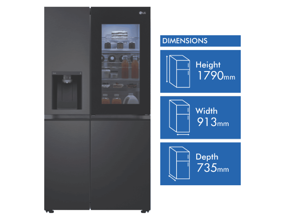 LG 635L InstaView SxS Refrigerator GS-V600MBLC