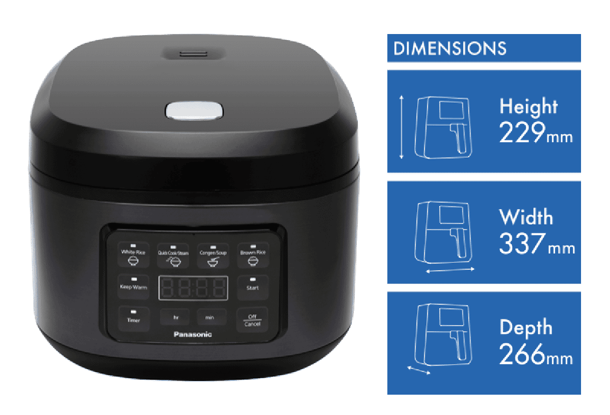 Panasonic 10 Cup Rice And Multi Cooker Black SR-DA182KST