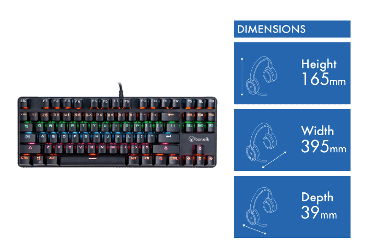 Bonelk Gaming Compact RGB LED Keyboard (Black) ELK-61009-R