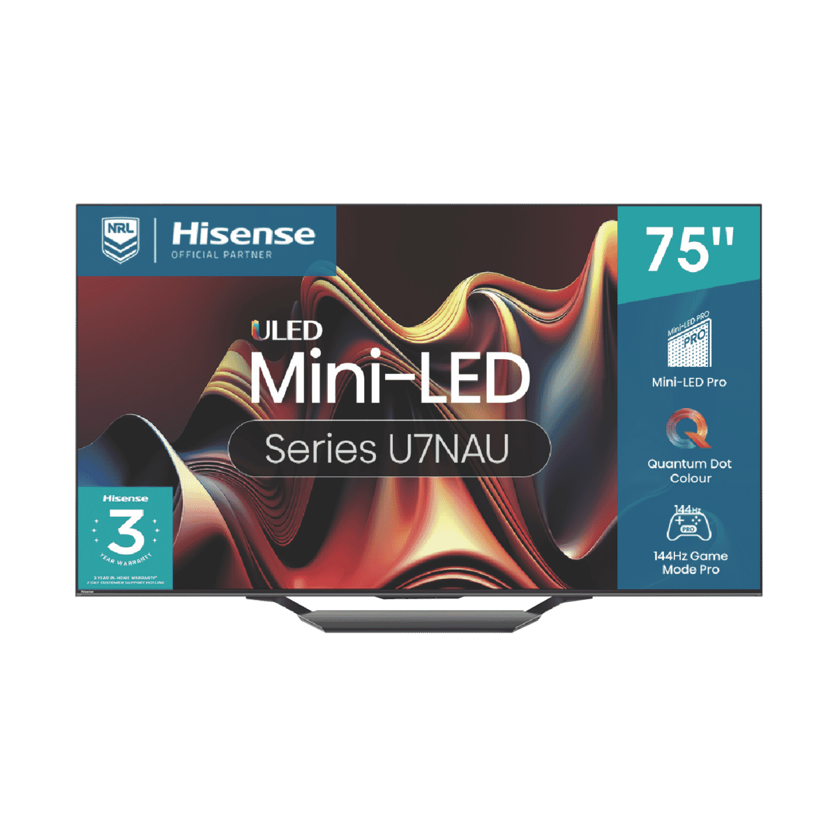 Hisense 75" U7NAU 4K Mini-LED QLED Smart TV 24 75U7NAU