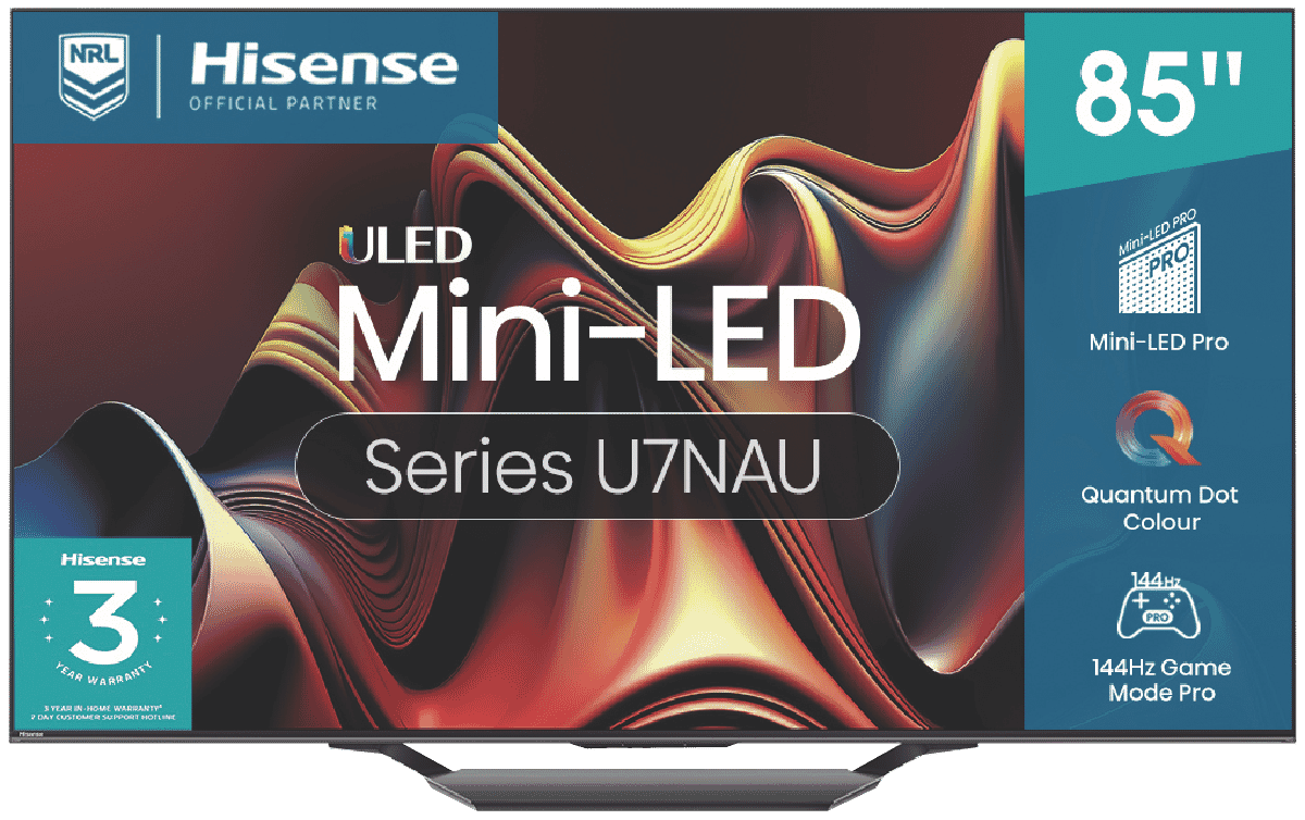 Hisense 85" U7NAU 4K Mini-LED QLED Smart TV 24 85U7NAU