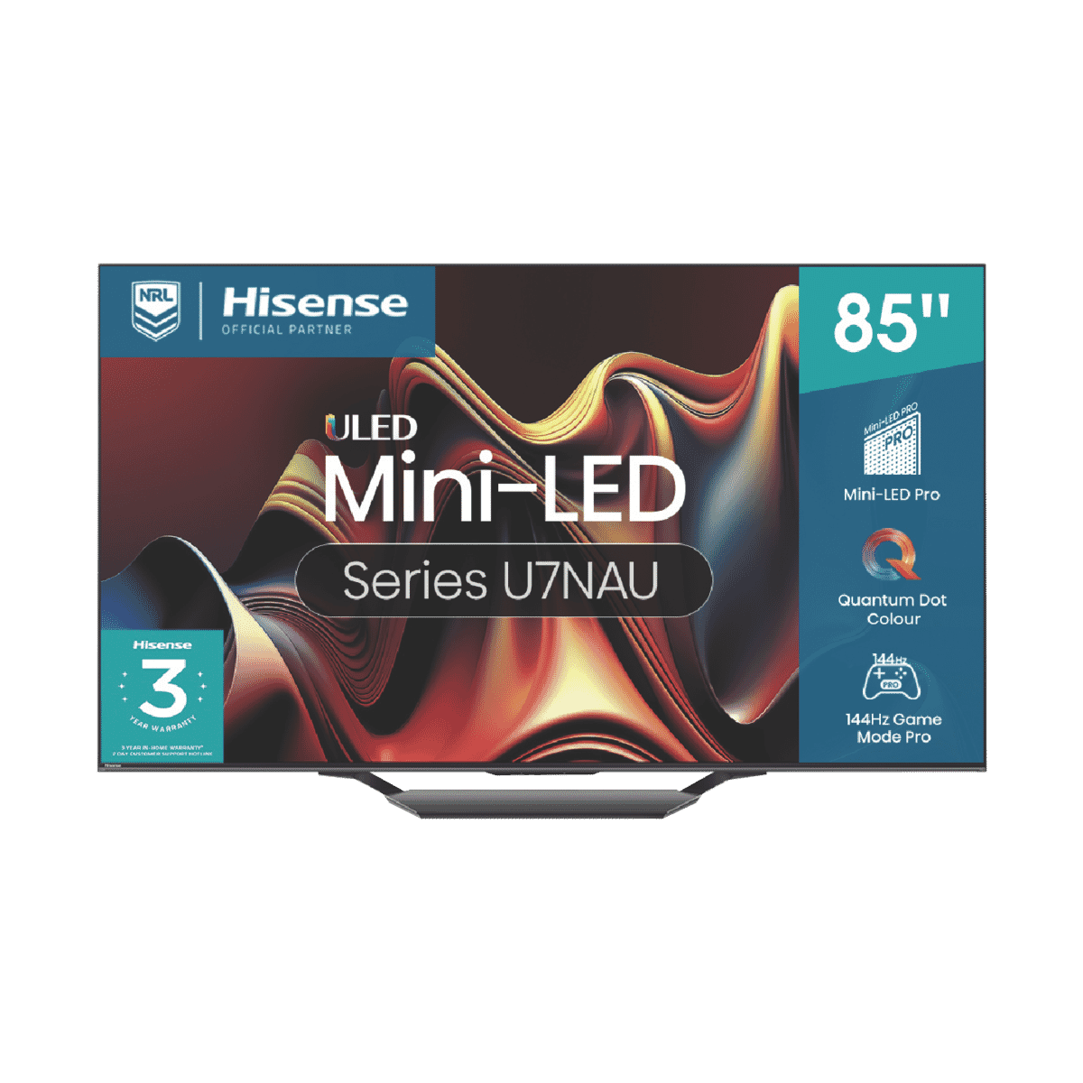 Hisense 85" U7NAU 4K Mini-LED QLED Smart TV 24 85U7NAU