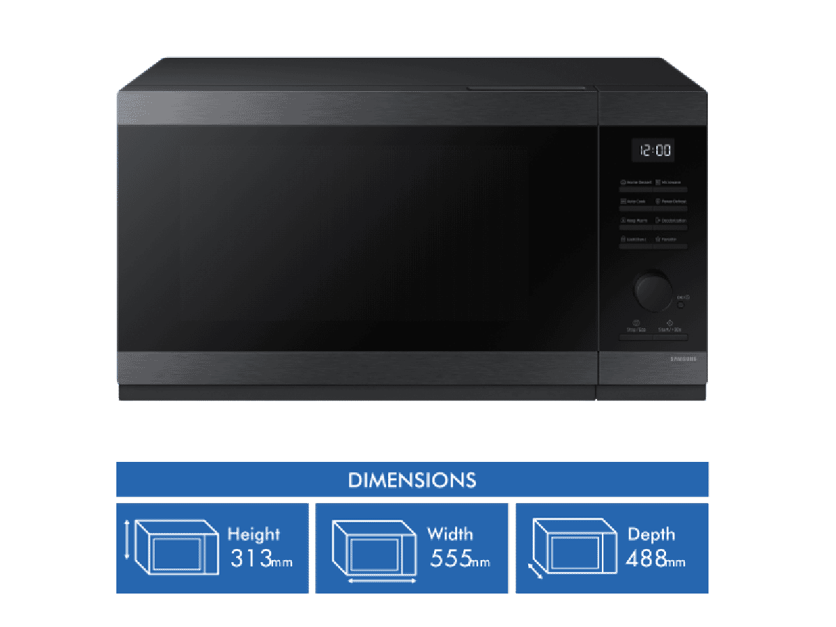 Samsung 40L 1000W Microwave Black Stainless Steel MS40DG5504AG