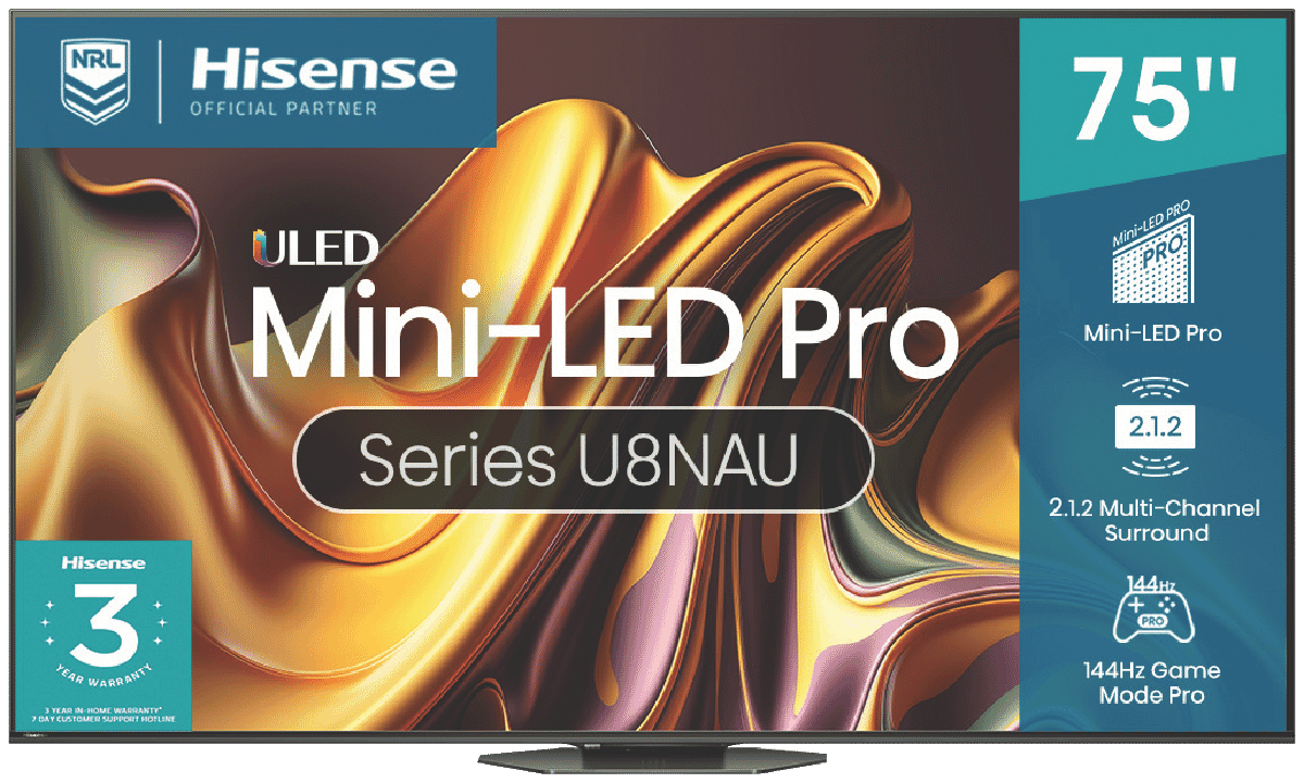 Hisense 75" U8NAU 4K Mini-LED QLED Smart TV 24 75U8NAU