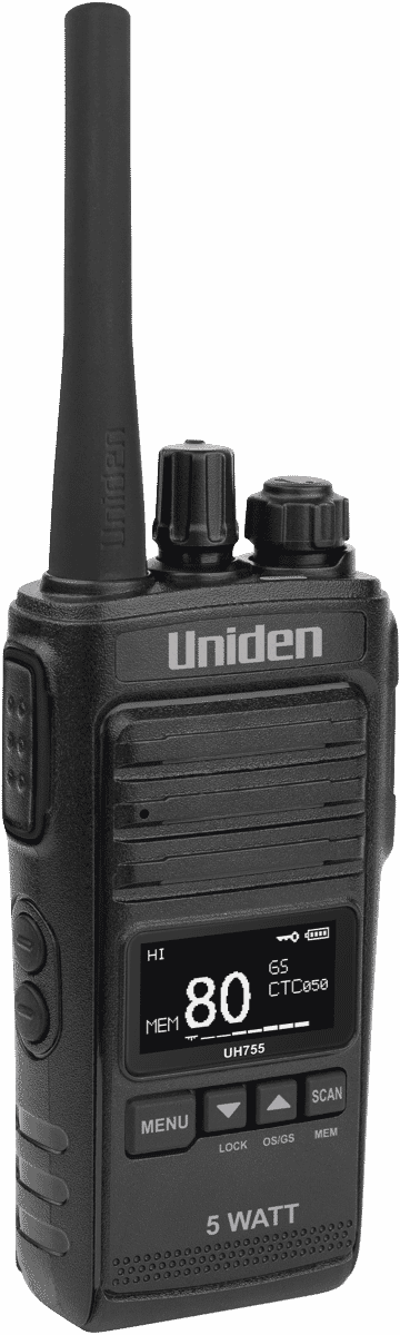 Uniden 5 Watt UHF Splashproof CB Handheld Radio UH755