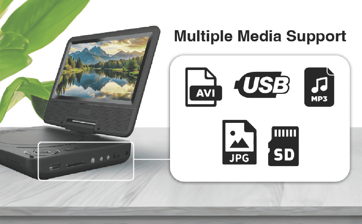 Laser Portable DVD Player 7" 2024 DVD-PT-7D
