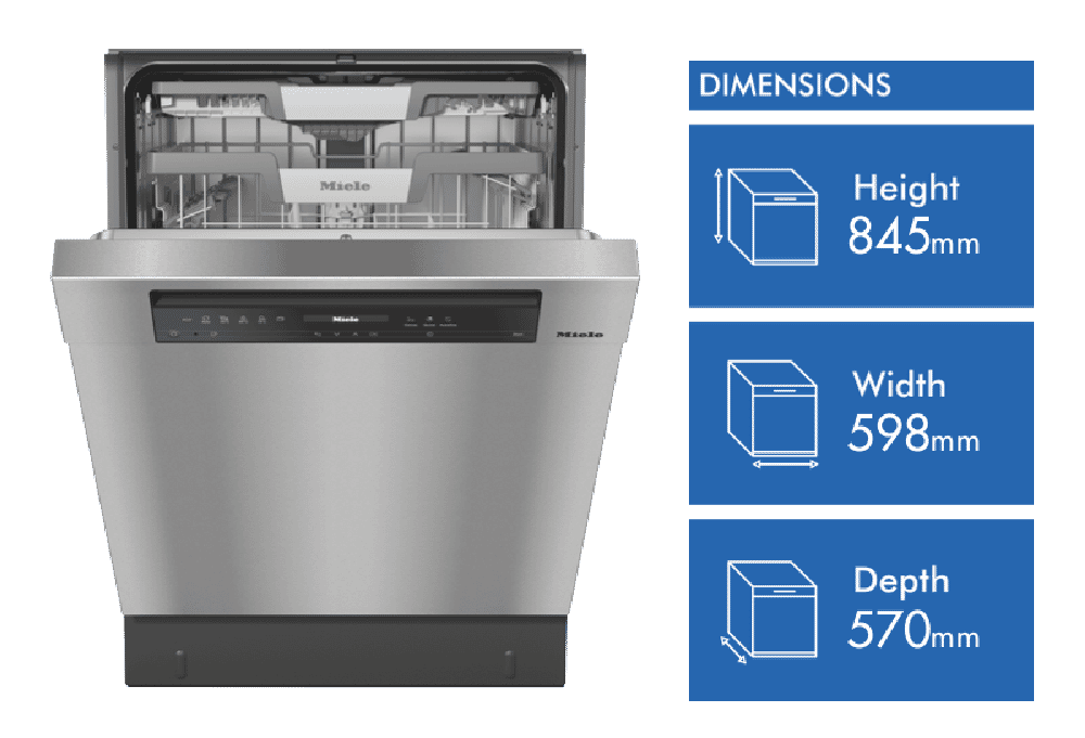 Miele AutoDos CleanSteel Built-Under XXL Dishwasher G 7609 SCU XXL CLST