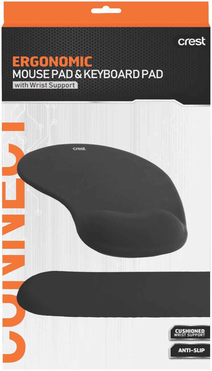 Crest Ergonomic Keyboard & Mouse Pad (Black) IT09127