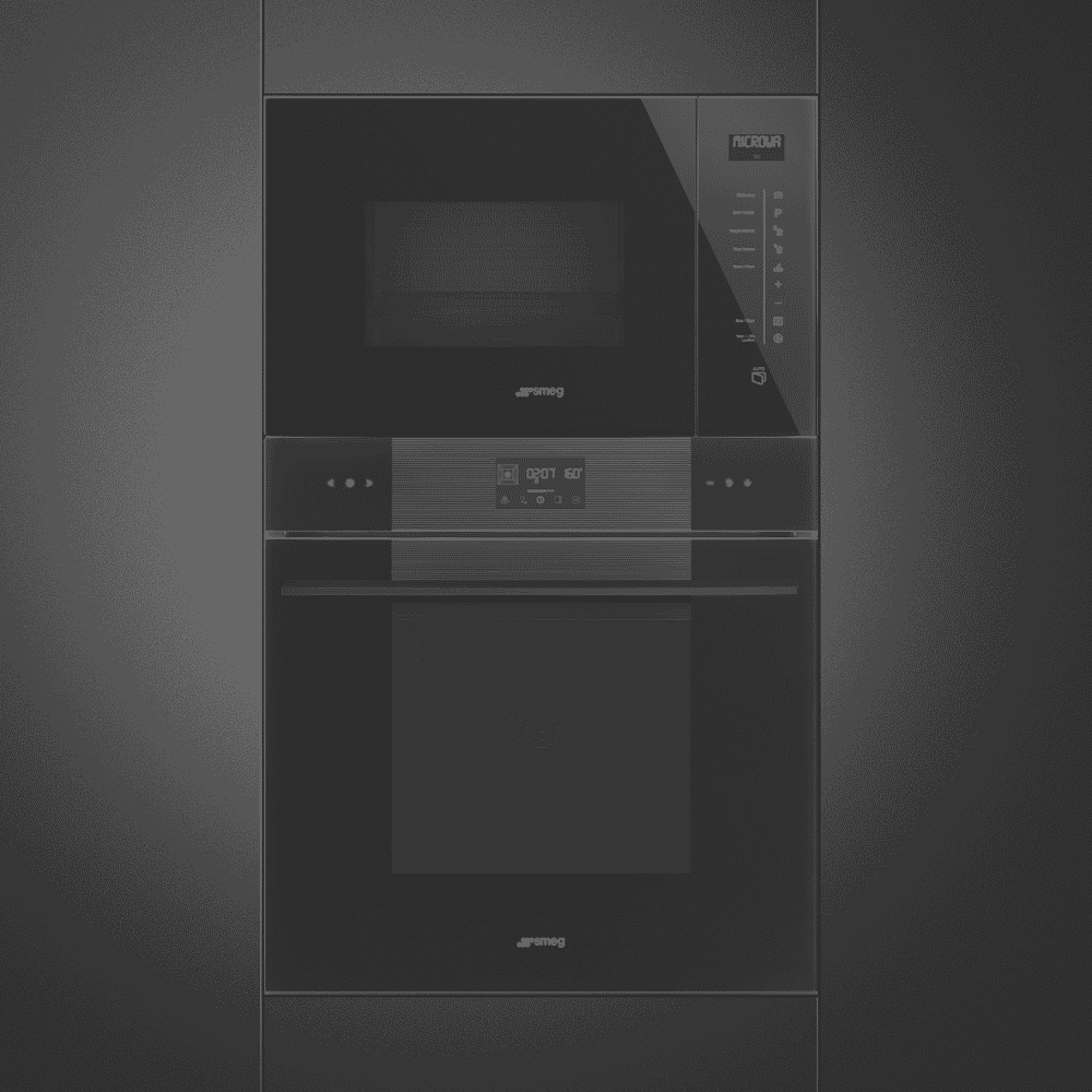 Smeg Linea Built-In 25L Microwave with Grill Pure Black FMIA125B3