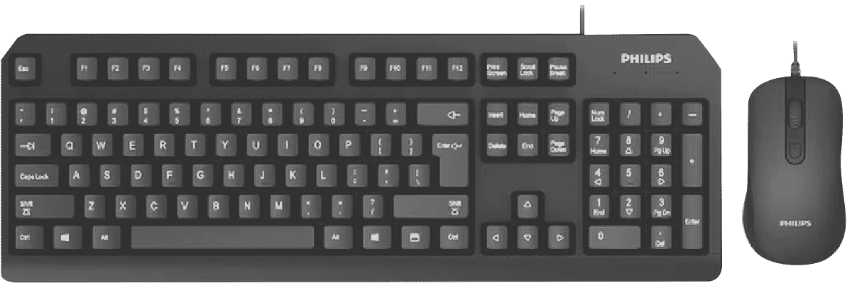 Philips Wired Keyboard Mouse Combo 200B Series SPT6212B