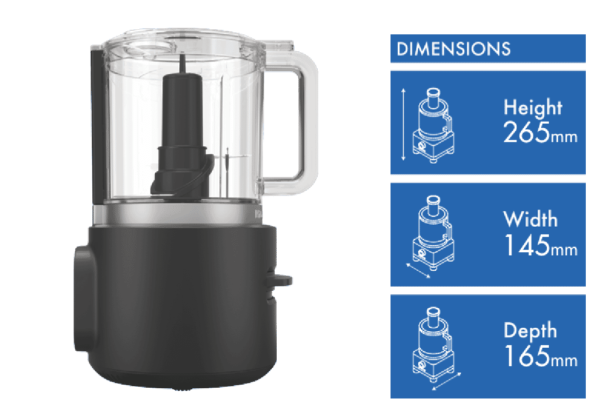KitchenAid Cordless 12V Chopper Matte Black 5KFCR500ABM