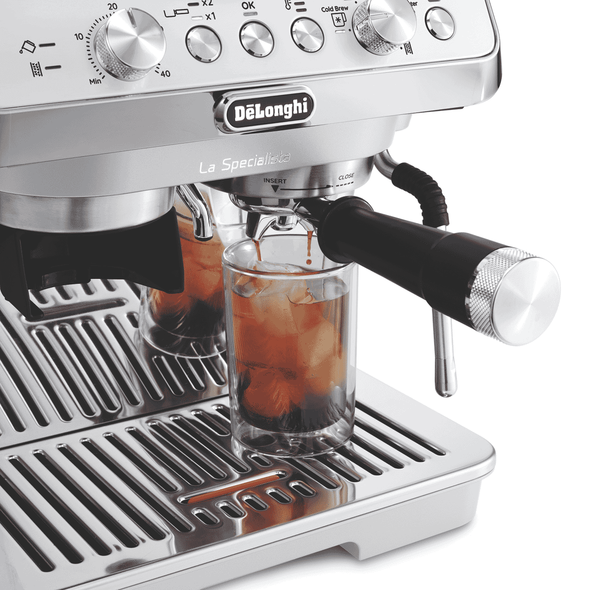 DeLonghi Arte Metal Pro Cold Brew Manual Coffee Machine White EC9255WI