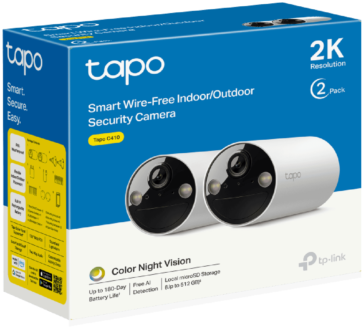 TP-LINK Tapo 2K 3MP Smart Wire-Free Security Camera System (2-pack ...