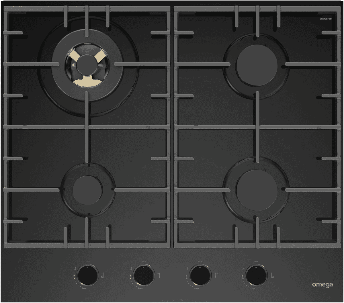 Omega 60cm Gas on Glass Cooktop OCGG604WB