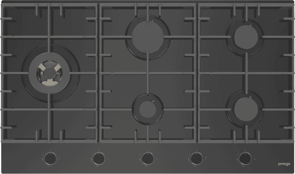 Omega 90cm Gas on Glass Cooktop OCGG905WB