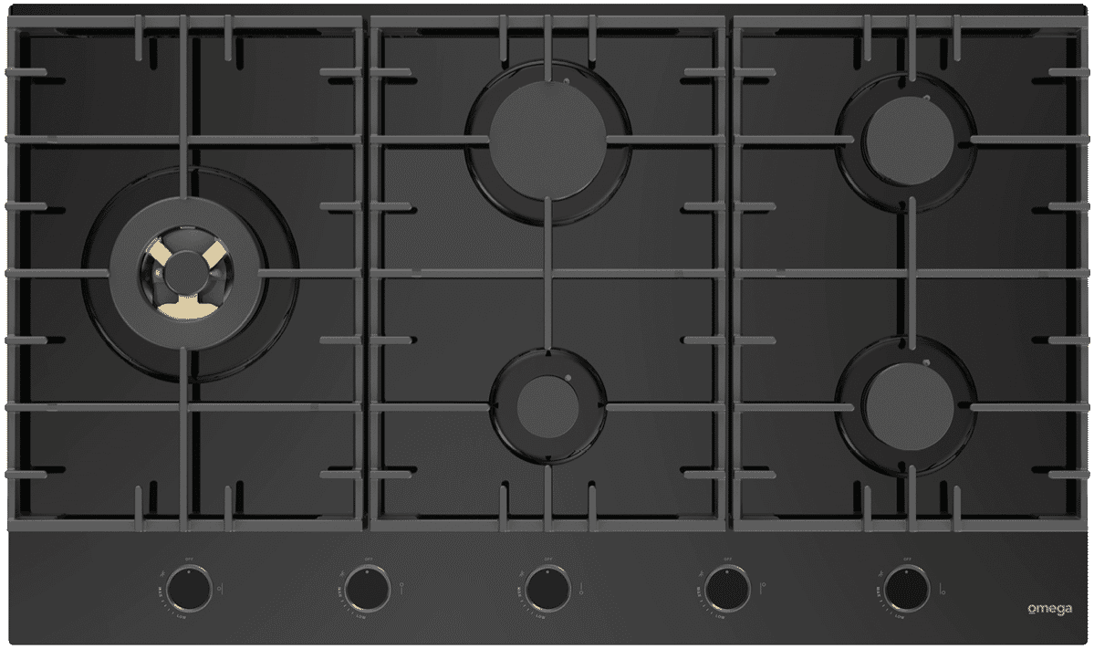 Omega 90cm Gas on Glass Cooktop OCGG905WB