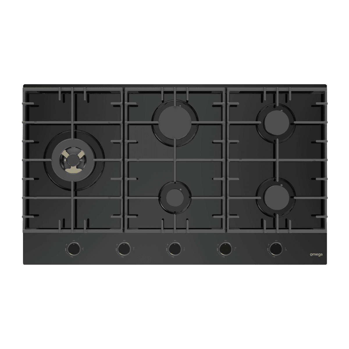 Omega 90cm Gas on Glass Cooktop OCGG905WB