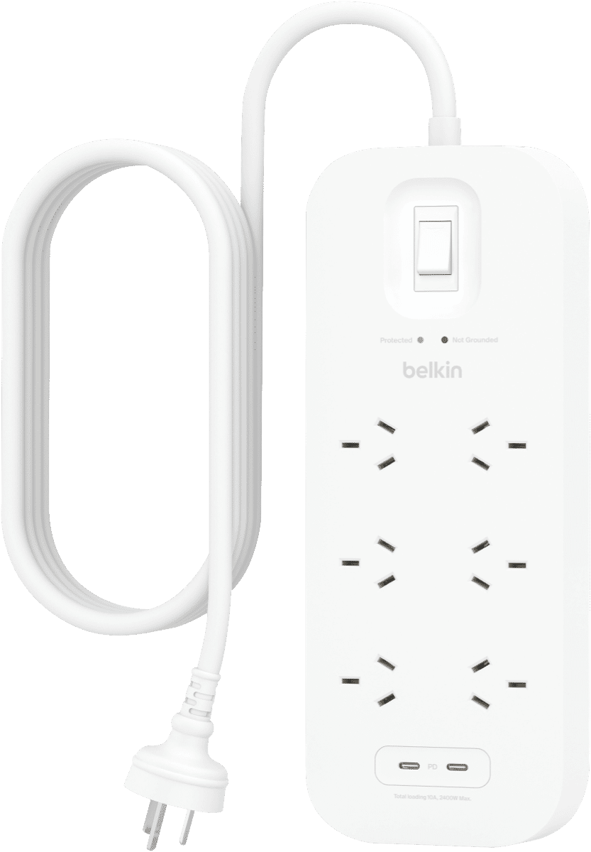 Belkin SurgePro 6-Outlet Surge Protector with Dual USB-C SRB006AU2M