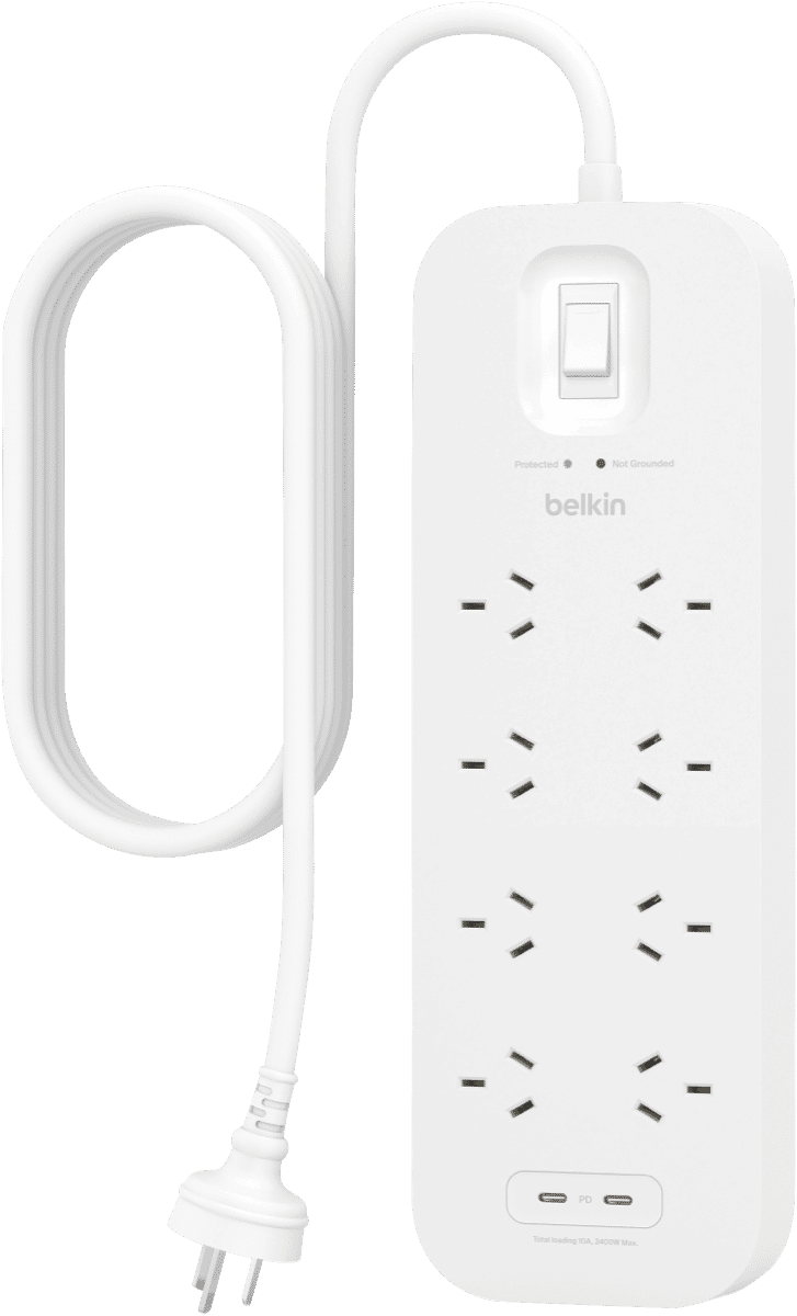 Belkin SurgePro 8-Outlet Surge Protector with Dual USB-C SRB004AU2M