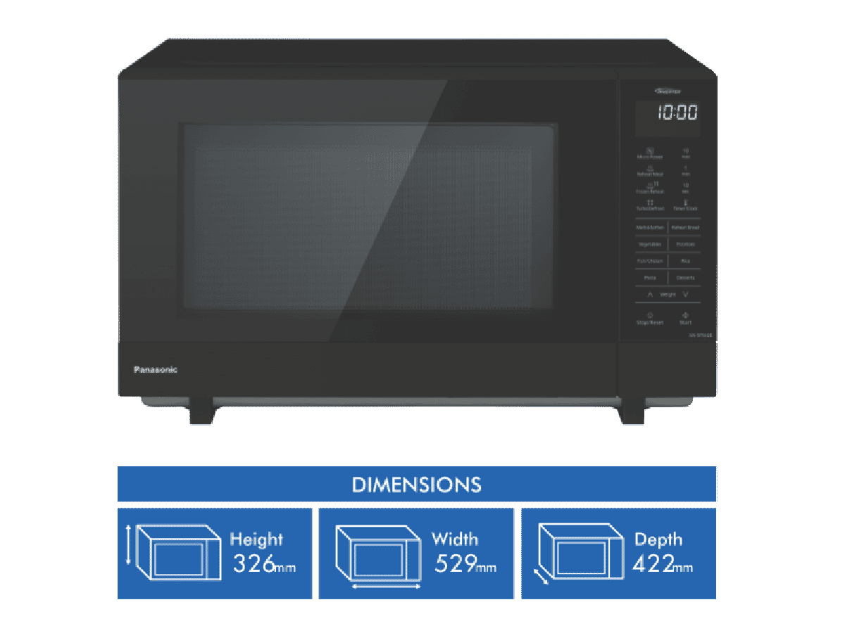 Panasonic 27L 1000W Flatbed Microwave Black NN-SF56QBQPQ