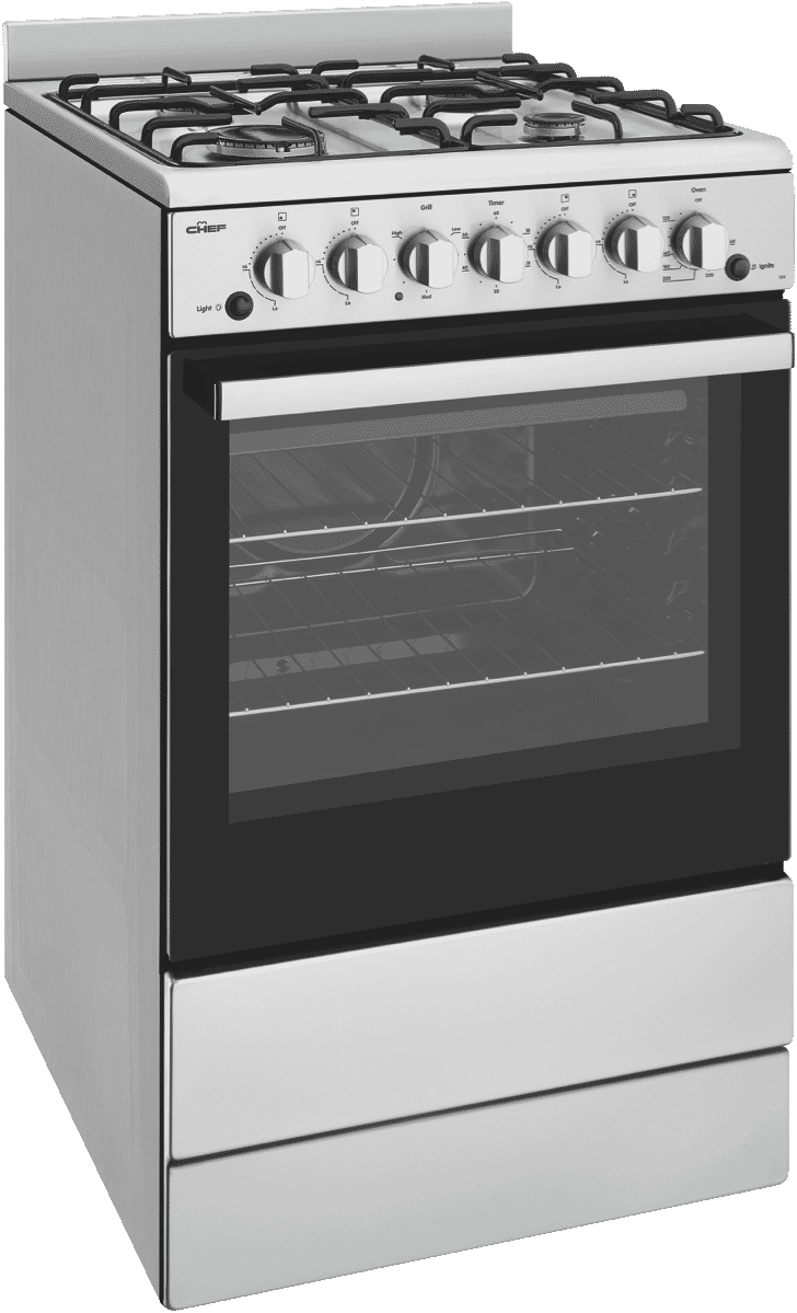 Chef 54cm Freestanding Gas Cooker Stainless Steel CFG504SCH