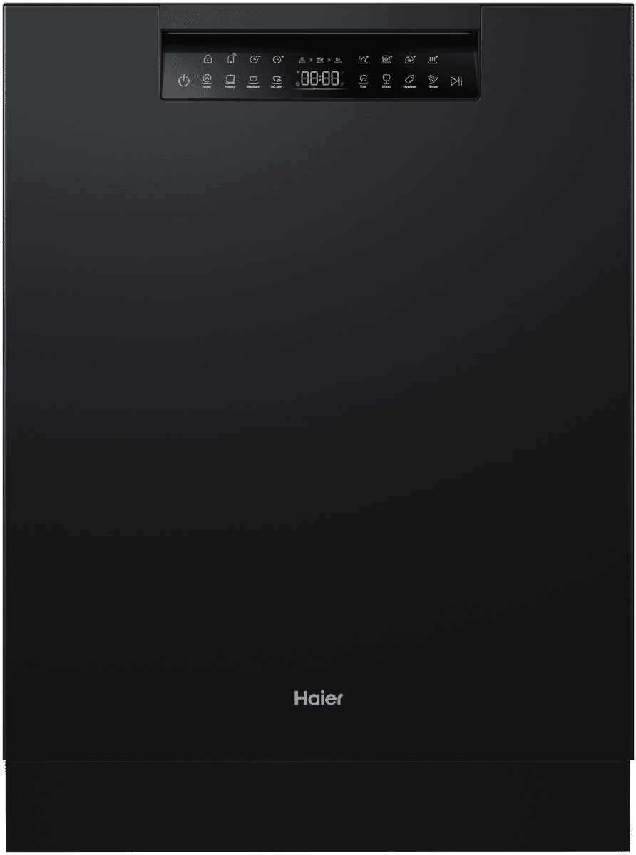 Haier Built Under Steam Dishwasher Black HDW15U3B1