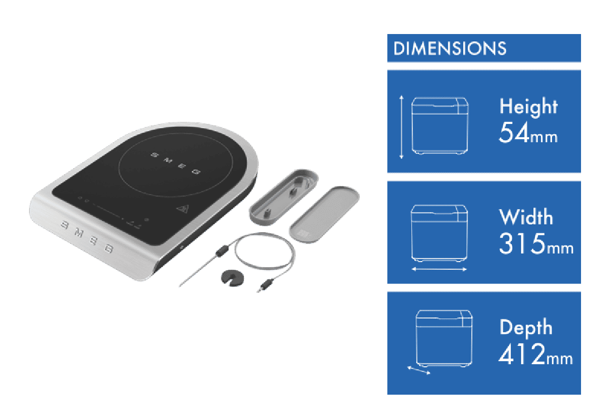 Smeg Portable Induction Cooktop Matte Black PIC01BLMAU