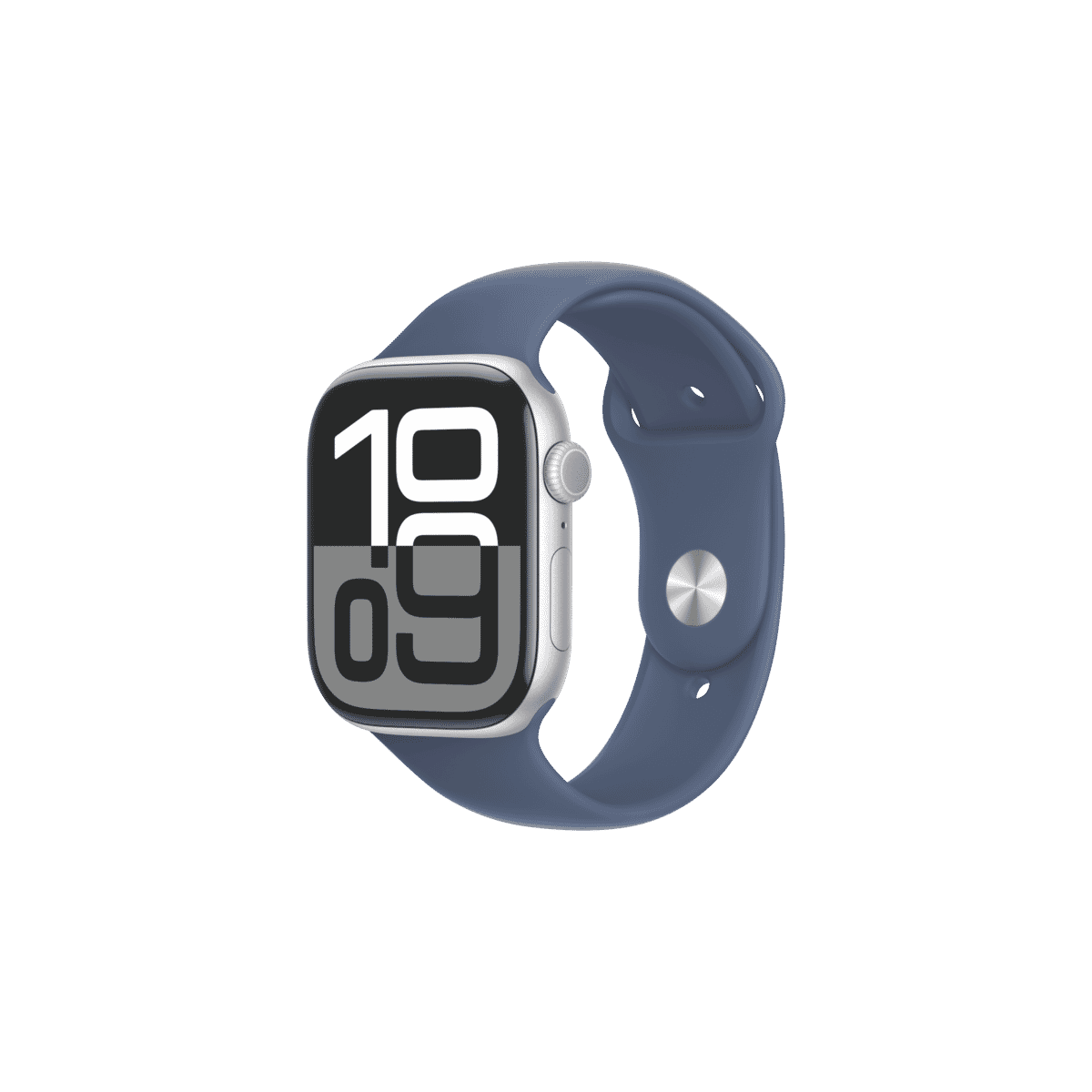 Apple Watch Series 10 GPS 46mm Silver Aluminium - Denim Sport Band - M ...