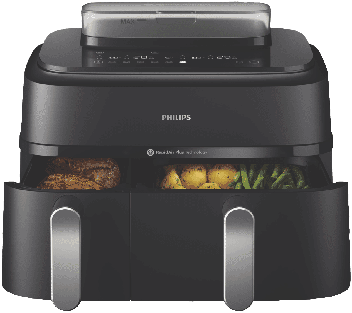 Philips 5000 Series 9 Litre XXL Dual Basket Steam Airfryer Black NA551/00