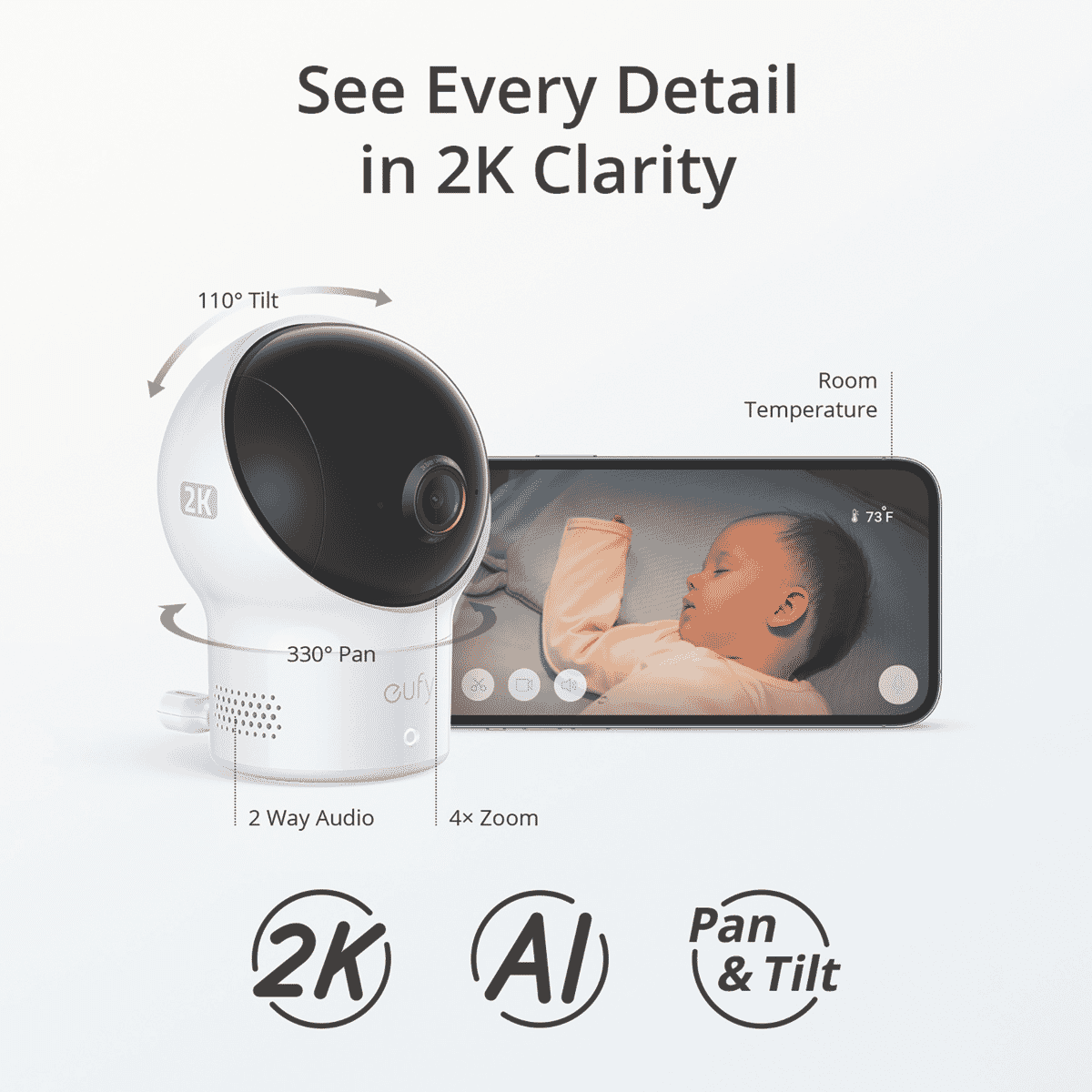 eufy 2K Wi-Fi Baby Monitor T8360C22