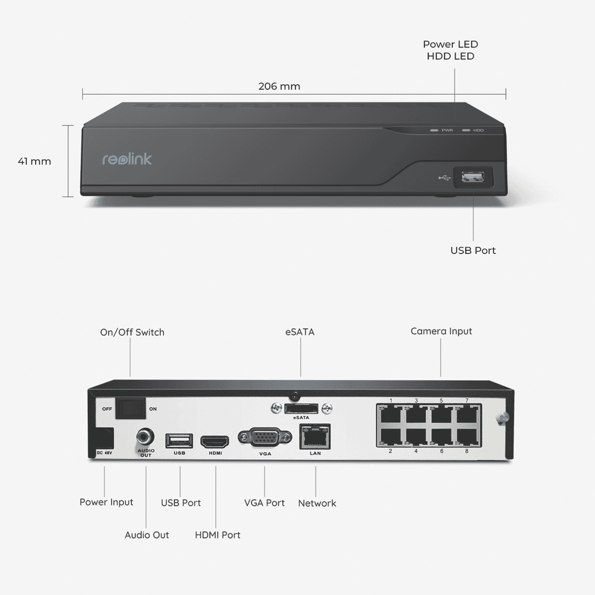 Reolink 8-Channel 2TB NVR Security Camera System PN-8