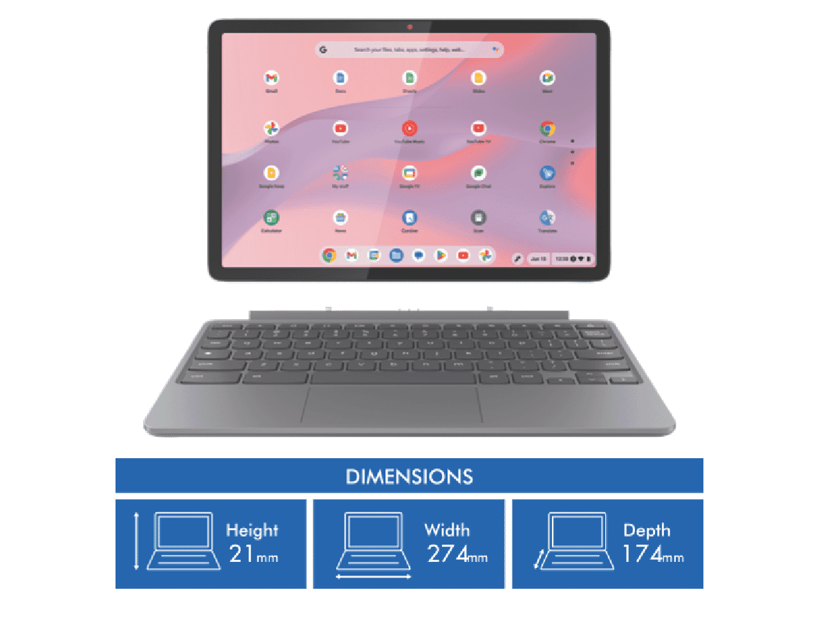Lenovo Duet 11 11" MTK 838 4GB 128GB eMMC Touch Chromebook 83HH0005AU