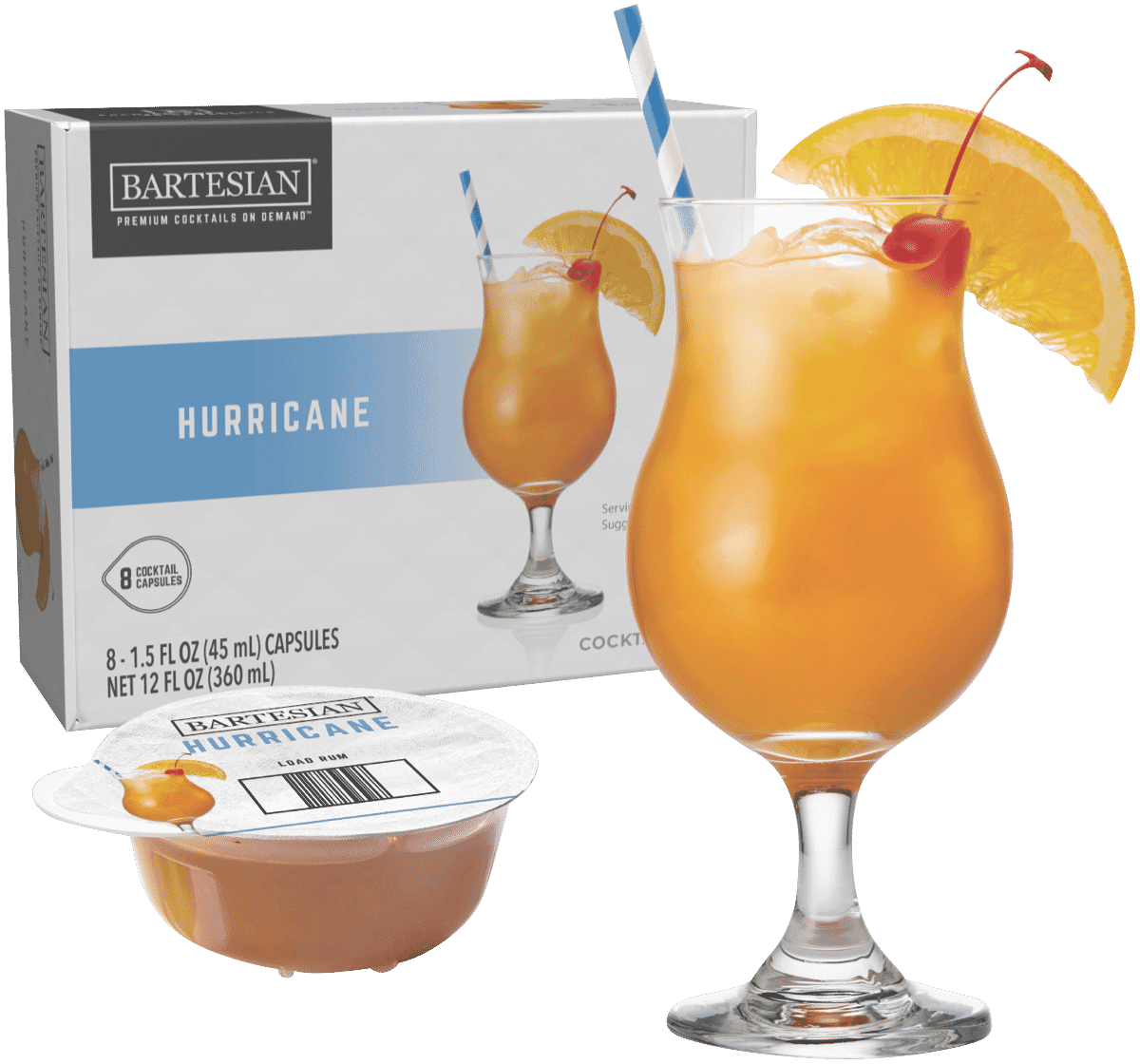 Bartesian 8 Pack Hurricane Rum Capsules 168771