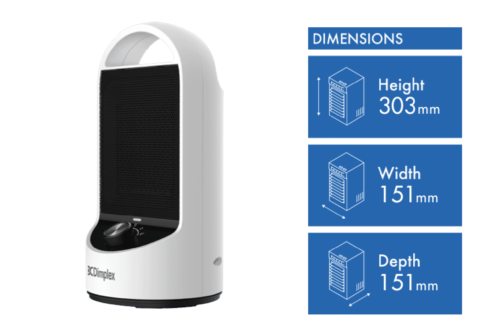 Dimplex 1.6kW Ceramic Heater with Manual Controls DHCHR16M
