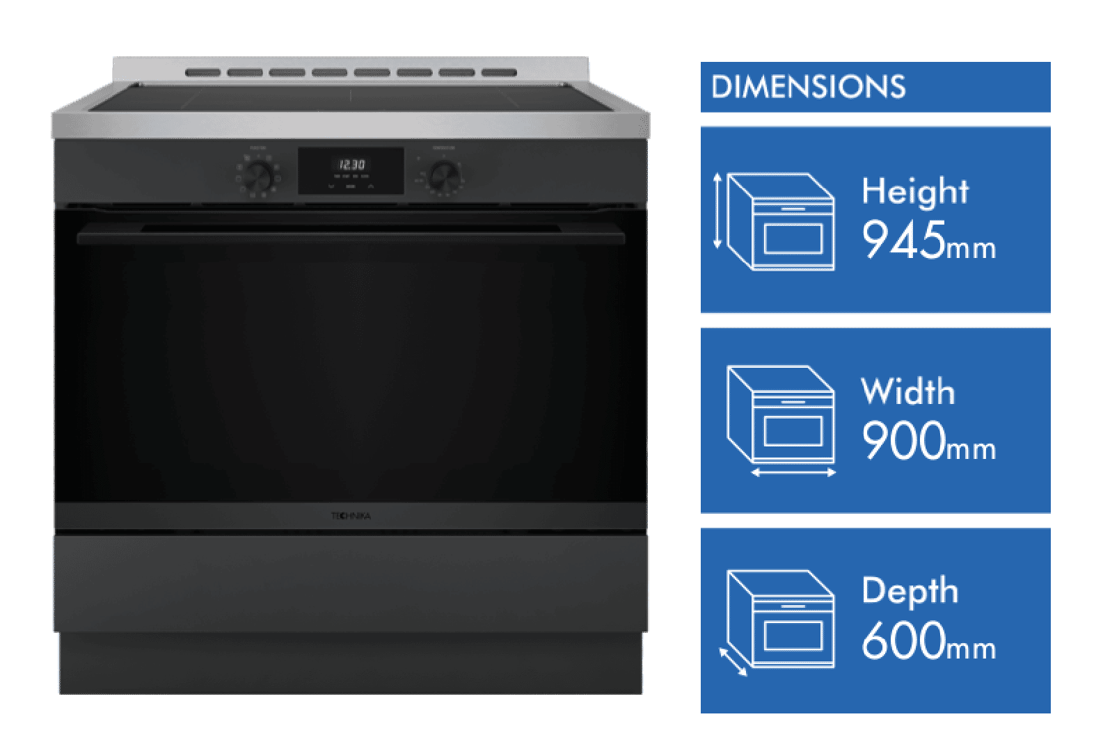 Technika 90cm Induction Freestanding Cooker TFS9010AINDMB